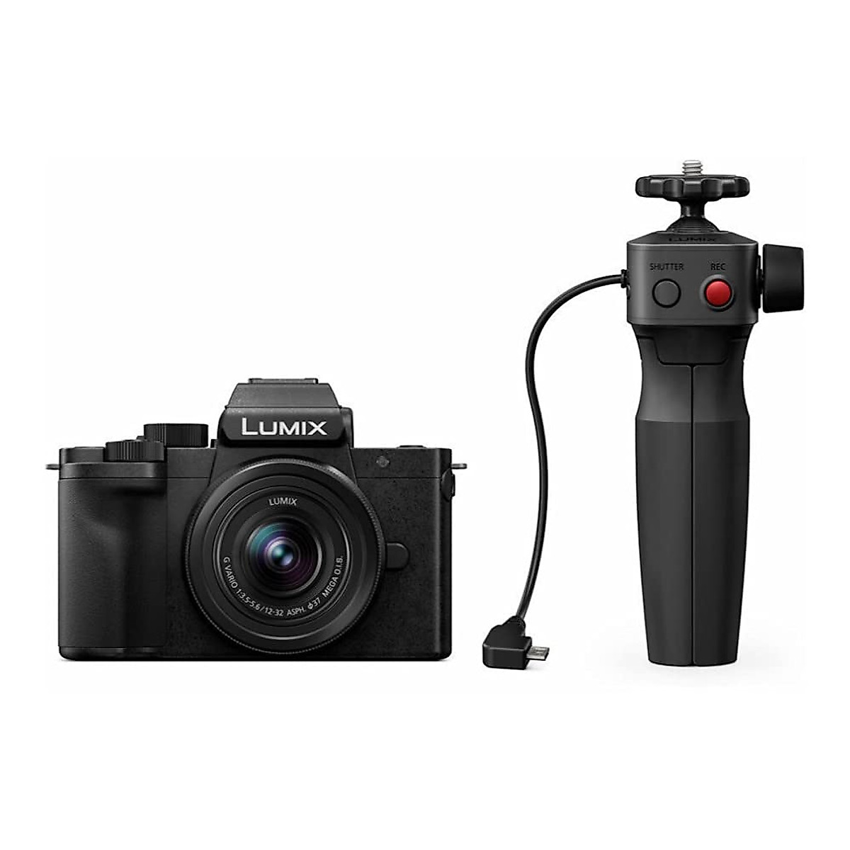 Panasonic LUMIX G100 4K Mirrorless Camera with 12-32mm Lens and Tripod Grip Vlogging Kit Bundle with Camera Bag, Memory Card, Battery (2-Pack) and Dual Charger, SD Card, and Carrying Case (5 Items)