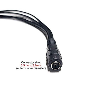 2-Pack: SuperTerrific 1 to 4-Way DC Power Splitter Adapter Cable. 4 Wire Cord for CCTV Security Camera 5.5x2.1mm 5.5mm x 2.1mm, EXT12V3M