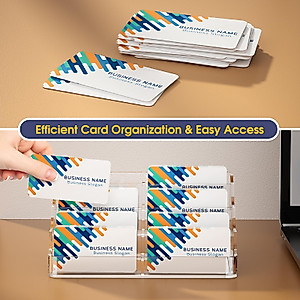 MaxGear Acrylic Business Card Holder for Desk Multiple Business Card Holders, Business Card Stand Business Card Display Holder, Clear Plastic Business Card Holder Display Office, 8 Pocket