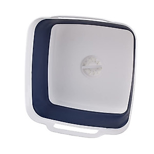 MontNorth Dishpan for Washing Dishes,9L Collapsible Dish Tub Portable Sink,Wash Basin,Foldable Laundry Tub,Washing Basin with Drain Plug,Dishpan for Kitchen Sink,Camping Dish Washing Tub,Navy Blue