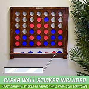 GoSports Wall Mounted Giant 4 in a Row Game - Jumbo 4 Connect Family Fun with Coins
