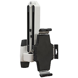 Displays2go, Extendable Wall Mounted Tablet Mount, Aluminum Construction – White, Black (IPROFLXWDA)