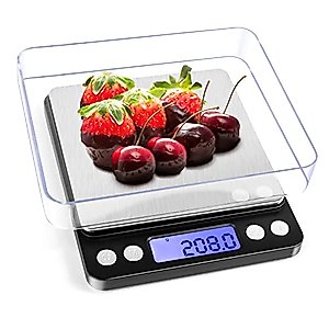 Kitchen Digital Food Scale, High Accuracy Mini Food Scales Digital Weight Grams and Oz for Cooking, Baking, Jewelry, Tare Function, 2 Trays, LCD Display (3000g/0.1g)