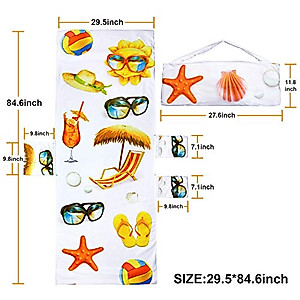 Beach Chair Cover Microfiber Beach Towel Patio Chaise Lounge Cover Pool Chair Cover Towel with Pockets Sunbathing Towel for Summer Hotel Holiday Garden, No Sliding