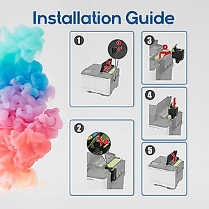 RAKUNI Remanufactured Toner Cartridge Replacement for Lexmark CS421dn CS521dn CS622de CS421 CS521 CS622 CX421 CX522 CX622 CX625 78C10K0 78C10C0 78C10M0 78C10Y0 (4-Pack)
