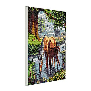 Crystal Art Medium Framed Mounted Wall Art Kit (11.8in x 11.8in) - Fell Ponies - Diamond Painting Kit for ages 8 and up
