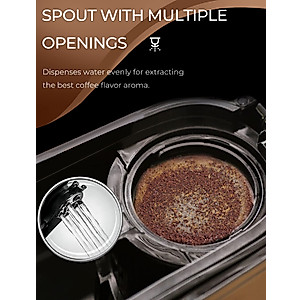 SIMOE Programmable Coffee Maker, 12-Cup Coffee Machine with Timer and Glass Carafe, Keep Warm, Brew Strength Control, Anti-Drip System, Black with Stainless Steel