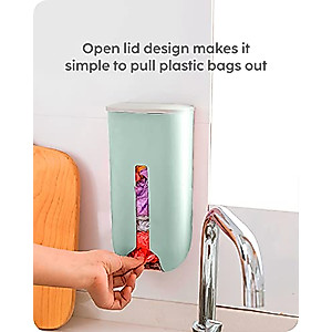Shopigo Grocery Bag (Green) Storage Holder Plastic Bags Dispenser Organizer for Kitchen Easy Wall Mount Grocery Bag Dispenser