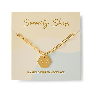 Sorority Shop Alpha Xi Delta Paperclip Necklace — AXD 18K Gold Plated Sorority Gifts Necklace, Long-Lasting Alpha Xi Delta Gifts for Women