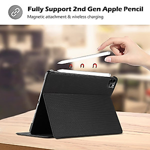 ProCase iPad Pro 11 Inch Case 2022 2021 2020 2018, Slim Stand Protective Folio Case Smart Cover for iPad Pro 11" 4th 3rd 2nd 1st Gen - Black