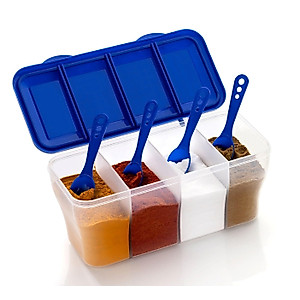OMORTEX 4 Section Spice Box, Pickle Container, Dry Fruit Box, Vegetable Container Pack Of 1