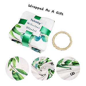 Baby Monthly Milestone Blanket Twins - Newborn Month Blanket Unisex Neutral Personalized Shower Gift Leaf Nursery Decor Photography Background Prop with Wooden Wreath Large 51''x40''