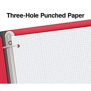 1InTheOffice Binder Graph Paper, 3 Hole Small Graph Paper, 8x10.5 White, 160 Sheets/Pack