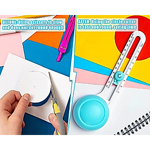 MyLifeUNIT Circle Cutter, Circular Rotary Cutter for Paper Crafts Scrapbooking (Included 6 Blades)