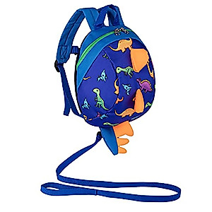 YUPING Toddler kids Dinosaur Backpack Book Bags with Safety Leash for Boys Girls (Style:1 Dark blue)