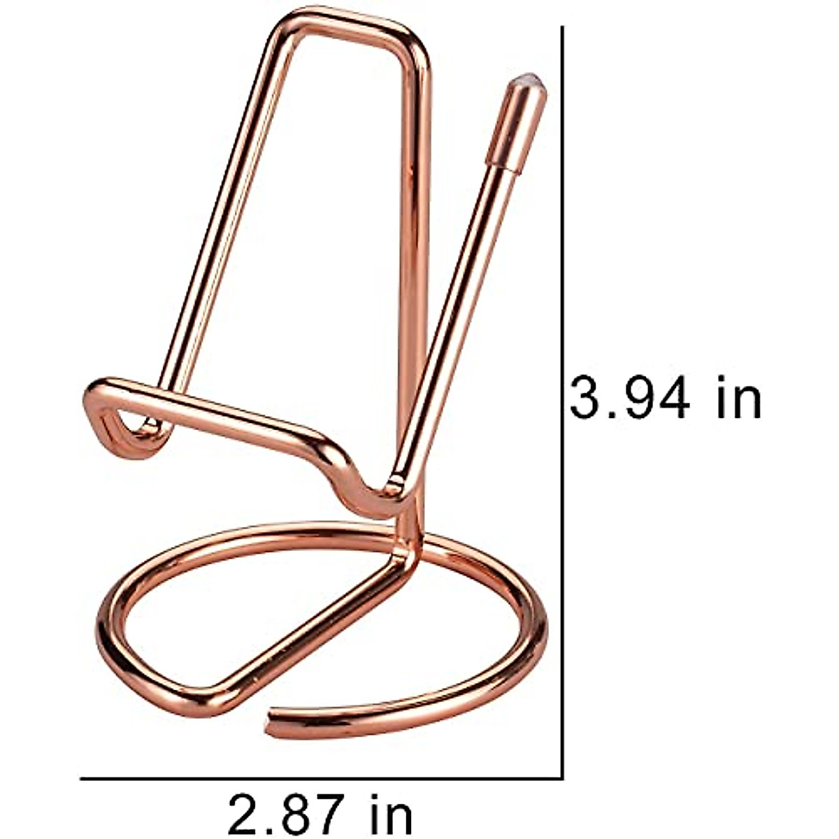 ROSYQUARZ Cell Phone Stand for Desk, Small Metal Mobile Phone Stand Holder, Cute Rose Gold Cell Phone Display Holder, Phone Dock Compatible with All Mobile Phones, iPhone, Switch, iPad, Kindle