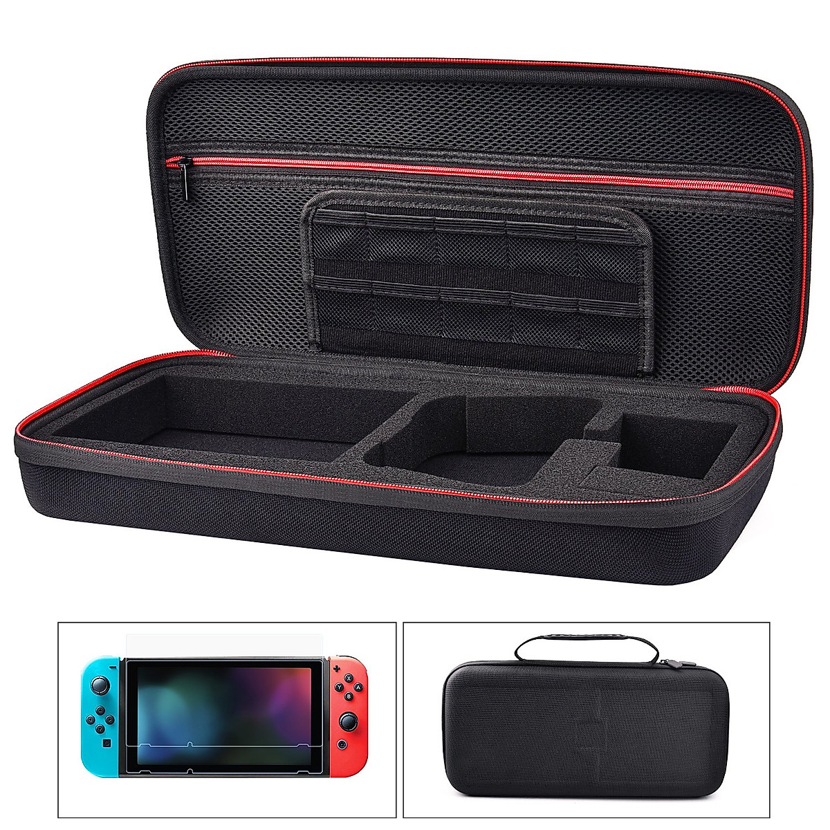 Nintendo Switch Protective Case, Portable Multi-Function Hard EVA Pouch Storage Bag Carrying Case For Nintendo Switch Console &Accessories Black