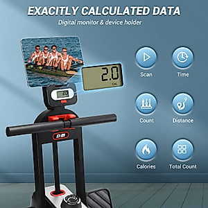DMASUN Magnetic Rowing Machine, 350lb Weight Capacity Foldable Row Machine with 16 Level Resistance, Super Quiet, Rowing Machines for Home Use (2024 Upgraded)