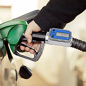 1″ Digital Turbine Flow Meter, Gas Oil Fuel Flowmeter, Pump Flow Meter Diesel Fuel Diesel Kerosene Line Pipe Counter for Chemicals Water etc(Blue)