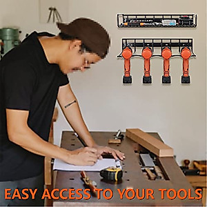 Butizone Power Tool Organizer, Wall Mounted Drill Storage Rack for Handheld & Power Tools, Heavy Duty Compact Steel Power Tool Holder, 17" Length