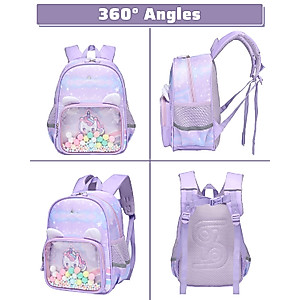 Tanou Toddler Backpack for Girls, 11 Inch Ultra-light Kids Small Backpacks, 2023 Cute Toddler Bag for Preschool Day Care, Unicorn