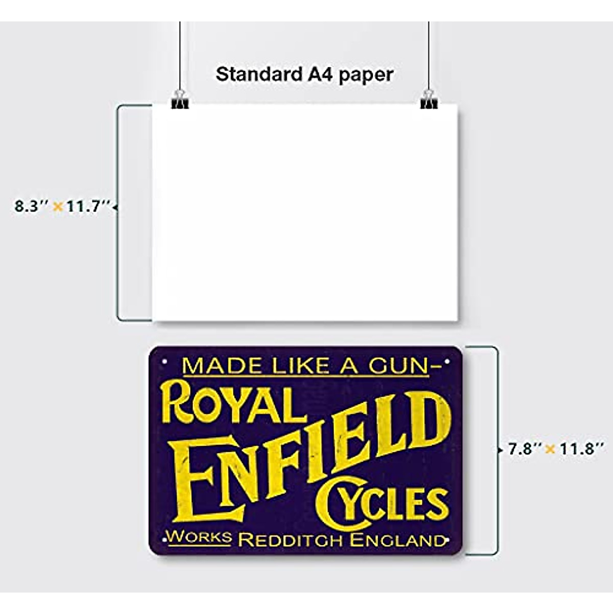 Royal Enfield Retro Metal Tin Sign Royal Poster Home, Garage, Man cave, Plate, Cafe, Pub, Motel Art Wall Decor 8x12 Inches