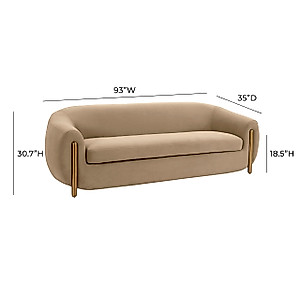 Tov Furniture Lina Cafe Au Lait Brown Velvet Sofa by Inspire Me! Home Décor