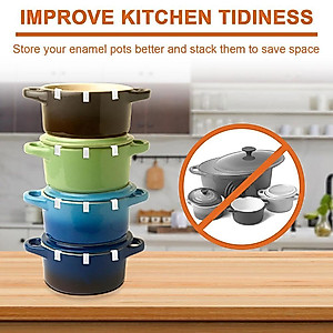 12PACK Dutch Oven Lid Protector Clips,Silicone Pan Protectors,Oven Lid Flexible Bumper Protector Clips,Cookware Protector Clips, Cookware Protector Replacement Clip,Pot Bumpers for Tacking Cookware