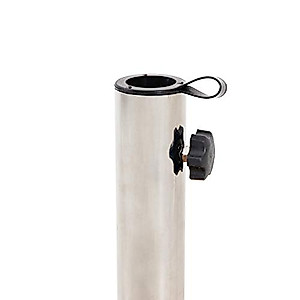 Christopher Knight Home 314641 Ralph Outdoor Umbrella Base, 17.75" D x 17.75" W x 17.00" H, Teak + Stainless Steel