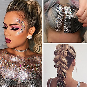 CIYOWTA Chunky Glitter, Chunky and Fine Glitter Mix, Holographic Glitter for Resin, Glitter for Crafts, Set of 40 Colors, Cosmetic Glitter for Nails Face Tumbler Body Hair Painting Epoxy Art Glitter