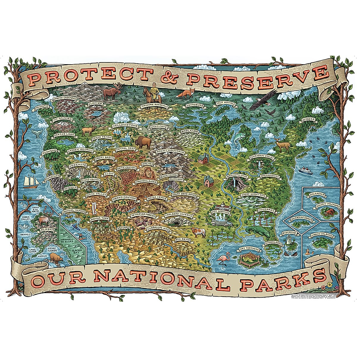 Ravensburger Protect and Preserve USA-1000 Piece Jigsaw Puzzle