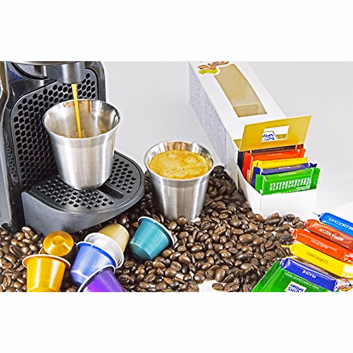 tombert 80mL (2.7 Ounce) Stainless Steel Espresso Cups Double Wall Vacuum Insulated - Set Of 2 Demitasse Cups