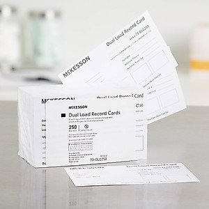 McKesson Dual Load Sterilization Record Card for Steam and EO Gas Processes - White, 3 in x 5 in, 250 Count, 1 Pack