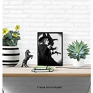 Wizard of Oz Wicked Witch Decor - Pagan Gifts - Wiccan Wicca Decor - Paganism Supplies - Gothic Wall Decor - Goth Wall Art - Witchcraft Decor - Black Magic - Vintage Witchy Poster - Scary Decorations