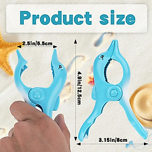 GlobleGarden Dolphin Beach Towel Clips, Clothes Plastic Clips, Cute Animal Beach Chair Clips for Towels, Windproof Plastic Clothespins for Beach Chair Pool Picnic Camping (4 Pcs, Blue)