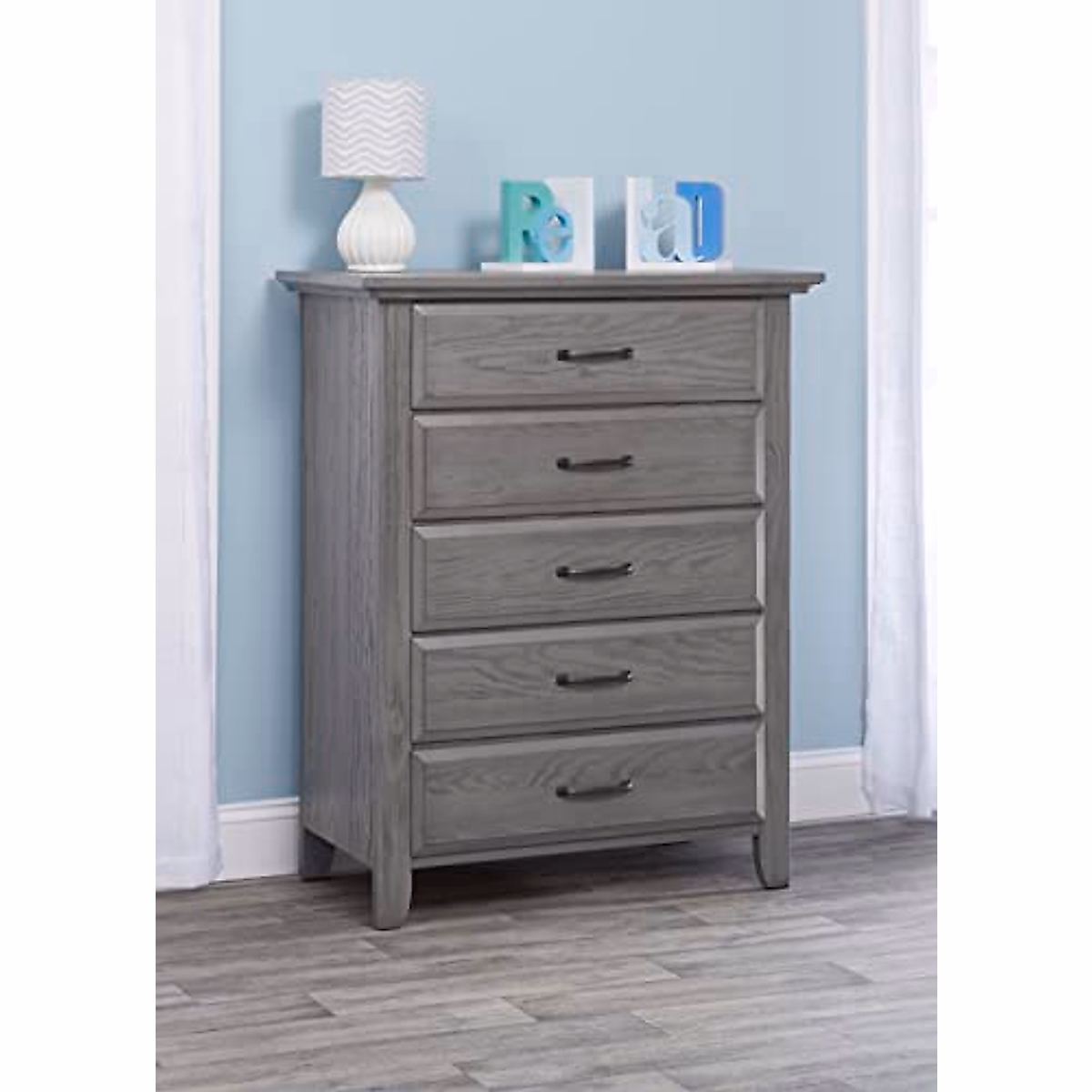 Soho Baby 44035530 Chandler Premium 5-Drawer Dresser Chest, Wire Brush Graphite Gray Finish