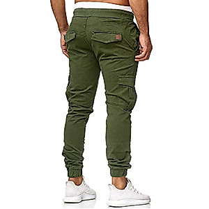 Work Wear Combat Fitness Drawstring Pockets Rope Loose Sweatpant 2023 Outdoor Autumn Men's Cargo Casual Pants Plain Color Joggers Men's Heavyweight Cargo Fleece Sweatpants MAIUS31011HOT0027