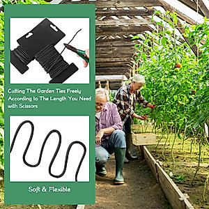 Shintop Reusable Garden Plant Twist Tie 2.8mm, 2PCS 65Feet Heavy Duty Soft Wire Tie for Tomato Plants, Climbing Roses and Vines Organizing (Black)
