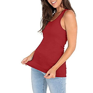 H HIAMIGOS Women's 3 Pieces Extra Long Fitted Tank Tops Racer-Back Cotton Sleeveless Undershirt Basic Layering Sports Workout Yoga Cami