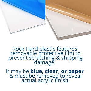 Rock Hard Plastics - 12" x 12" White Acrylic Sheet Lucite Plexiglass - (Actual Size 11.875" x 11.875" - .118" (1/8")