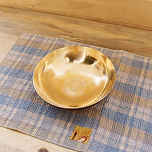 De Kulture Handmade Bronze Kansa Bowl for Biryani, Ramen, Noodle, Macaroni, Spaghetti and Pasta, Ideal for Serving & Dining Table Decoration, 7.5" x 2.25" (DH) Inches