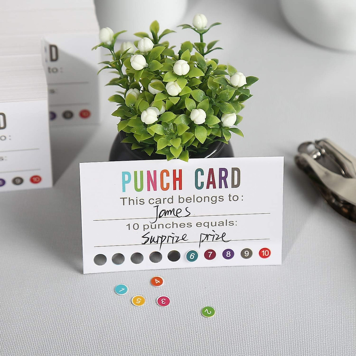 ONEDONE Reward Punch Cards (Pack of 200) Behavior Incentive Awards for Kids Students Teachers Home Classroom School Business Loyalty Gift Card - 3.5" x 2"