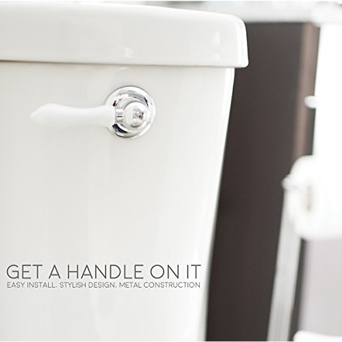 Toilet Handle Replacement Flush Lever - by LDR Global, Repair Replace Tank Flush Handles with Matching Bath Decor Parts, Universal Mount Fits Front Side and Angle Mounts