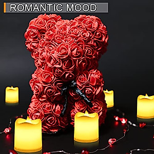 Starkik Flameless Votive Candles, 24Pack and Long Lasting Emulation Candles, LED Lights in Warm for Weddings, Festival Celebration, Outdoor, and Others