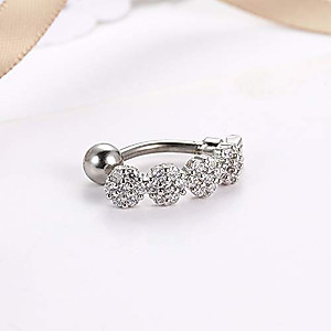 CANDYFANCY 14G Surgical Steel Reverse Belly Button Rings CZ Drop Navel Rings For Women Belly Piercings Jewelry