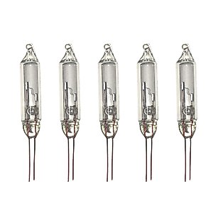 612 Vermont 12 Volt Mini Christmas Replacement Bulbs for Incandescent String Lights, Pinched Base, 20 Count, 0.96 Watt, 80 mA (Clear)