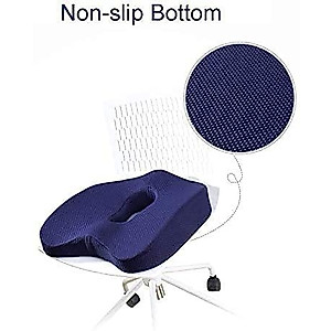 OJOINK Seat Cushion and Lumbar Support Pillow, Office Chair Memory Foam Car Seat Cushion, Ergonomic Desk Chair Cushion for Tailbone, Back Pain, Sciatica Relief
