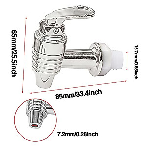 Taiss 2PCS Water jug spigot replacement,Water Dispenser Replacement Parts,plastic spigot Spout,Water Beverage beer barrel Dispenser Valve Water Crock Tap(silver) F-062-SR