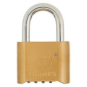 BRINKS 171-50051 Solid Brass Resettable Combination Lock, 48mm