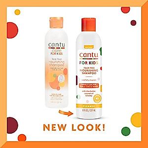 Cantu Care for Kids Tear-Free Nourishing Shampoo with Shea Butter, 8 fl oz (Pack of 3) (Packaging May Vary)